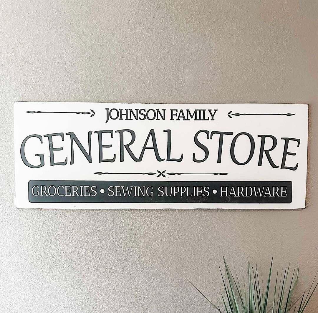General Store Wall Sign, Personalized Wall Sign, Family Name, Farmhouse ...