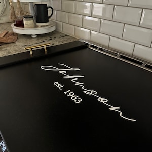 Engraved Black Minimalist Stove Cover, Noodle Board, Burner Cover ...