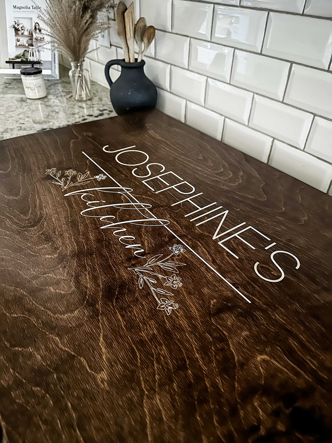 Personalized Engraved Stove Cover, Floral Accents, Realtor Gift ...