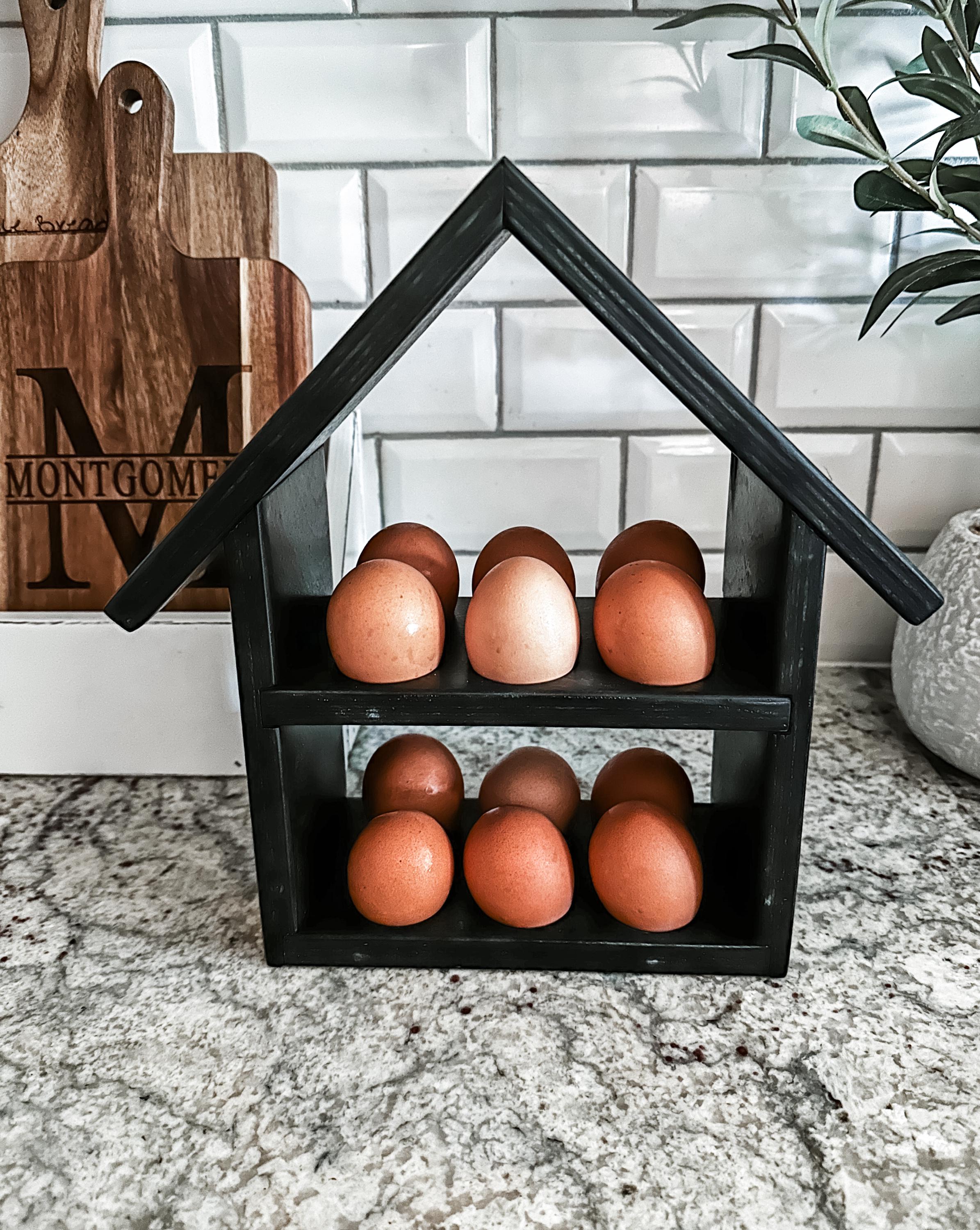 Egg Caddy, Egg Holder, Stacking Egg Holder, Rustic Egg Storage, Wood ...