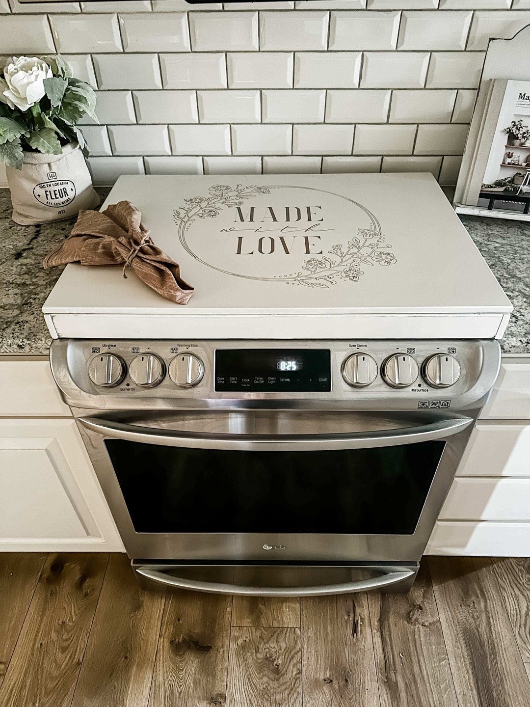 Engraved Made With Love Stove Cover, Noodle Board, Gas Range, Electric ...