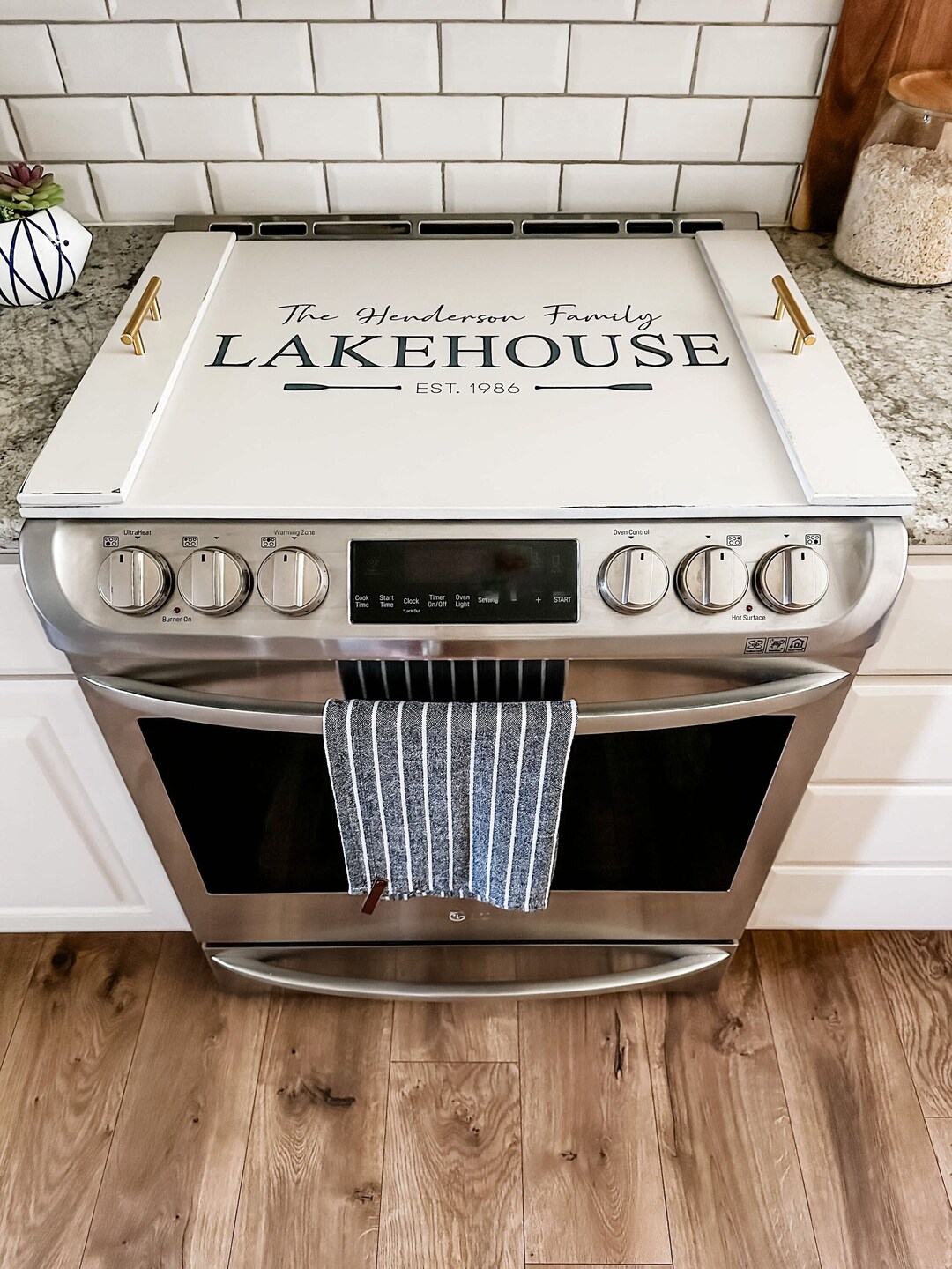 Personalized Laser Engraved Nautical Stove Cover, Gas Range, Electric ...