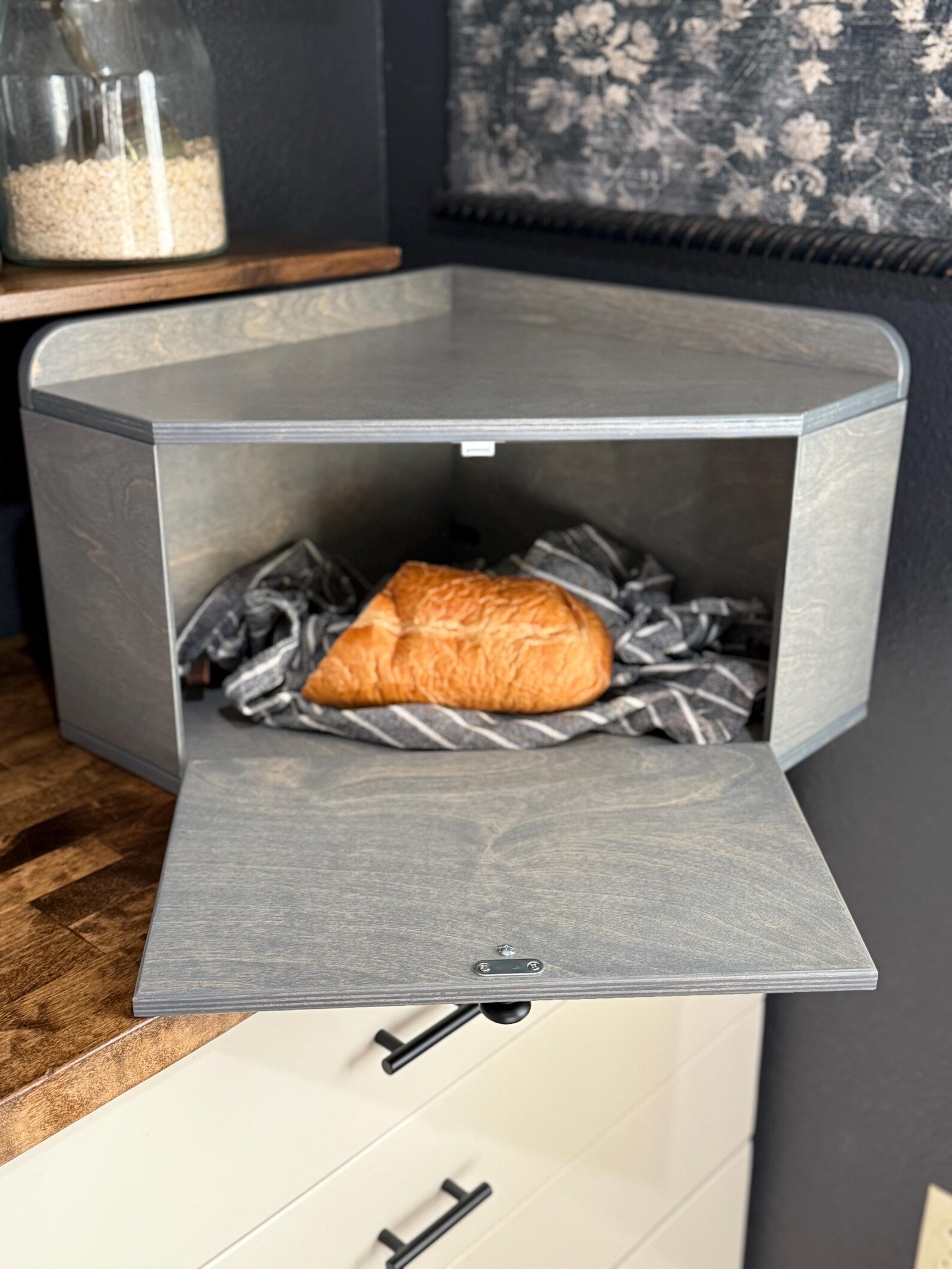 Bread Box, Countertop Kitchen Corner Storage, Appliance Garage ...