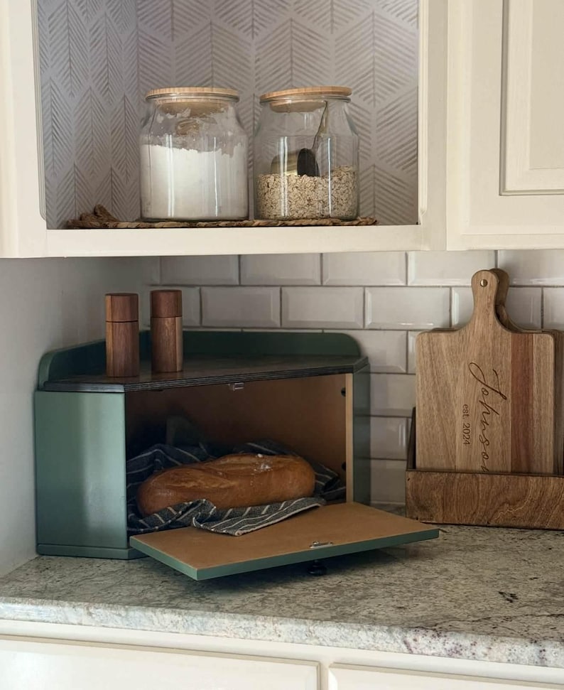 Bread Box Countertop Kitchen Corner Bread Box Corner Storage Appliance ...