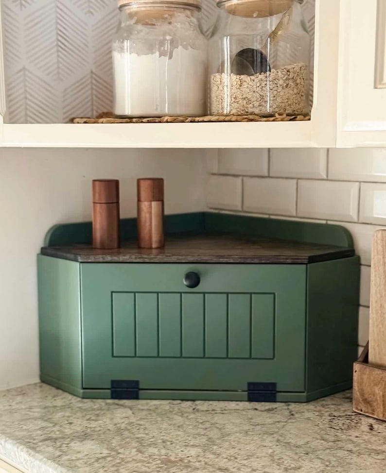Bread Box Countertop Kitchen Corner Bread Box Corner Storage Appliance ...