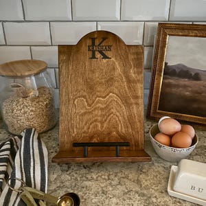 Personalized Cookbook Stand, Wood Cookbook Holder, Recipe, Mother's Day ...