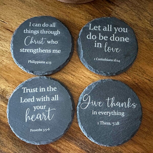 Bible Verse Coasters - Etsy