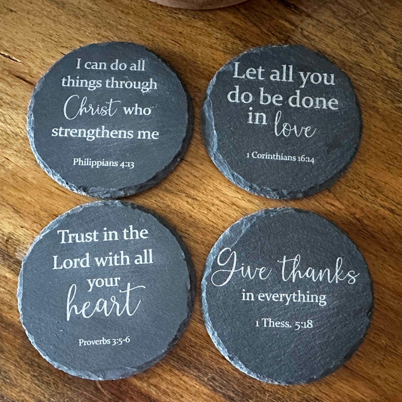 Bible Verse Coasters - Etsy