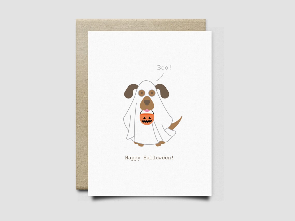 Halloween Greeting Card - Dog - Etsy