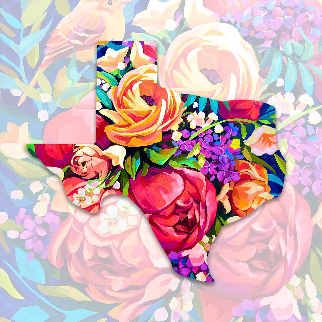 Texas Wall Art, Texas Map Art, Texas Art Print, Unframed Print by Maria ...