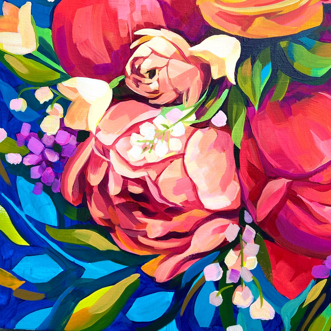 Colorful Flowers Print Floral Wall Art Unframed Print - Etsy