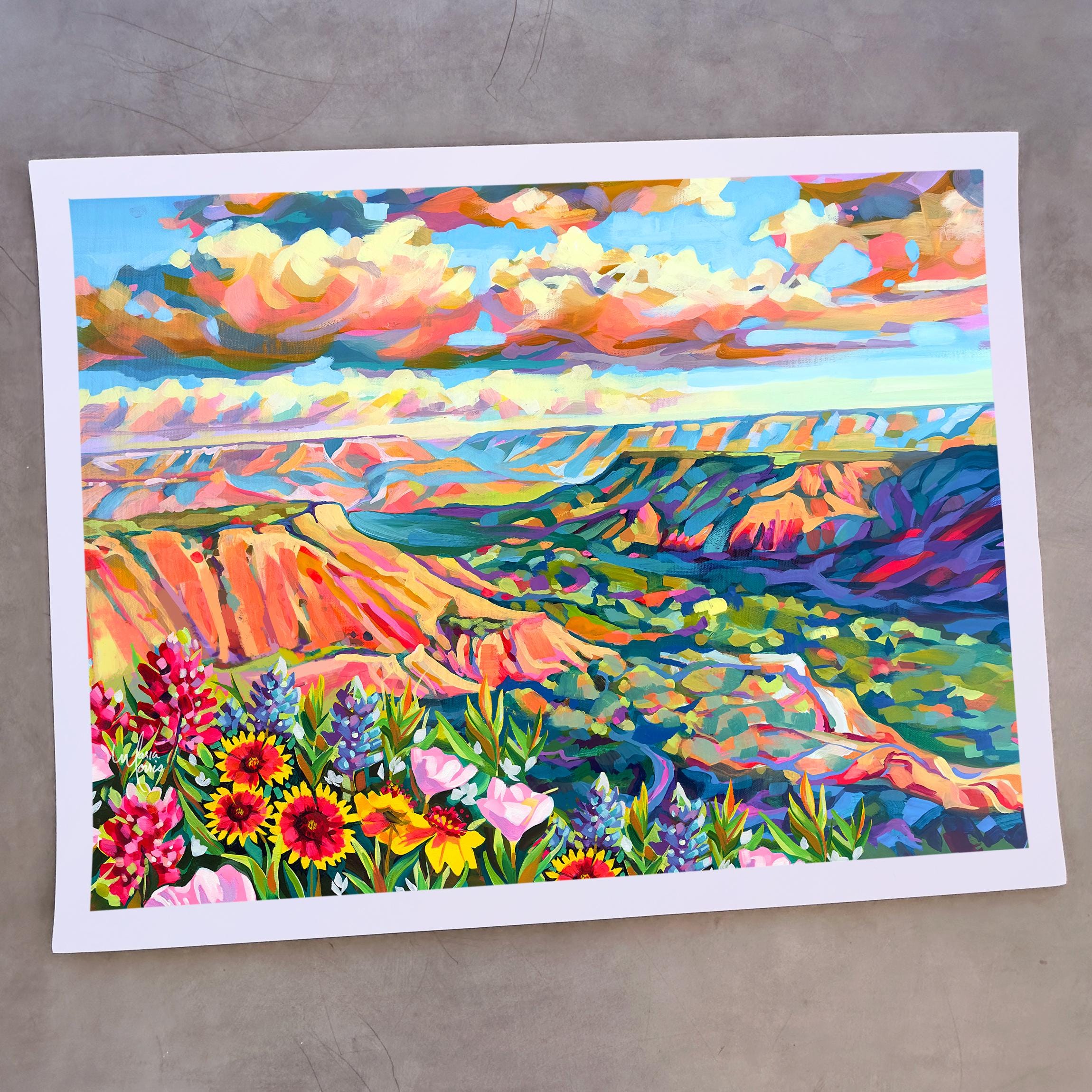 Palo Duro Canyon Texas Panhandle Wall Art, Unframed Giclee by Maria ...