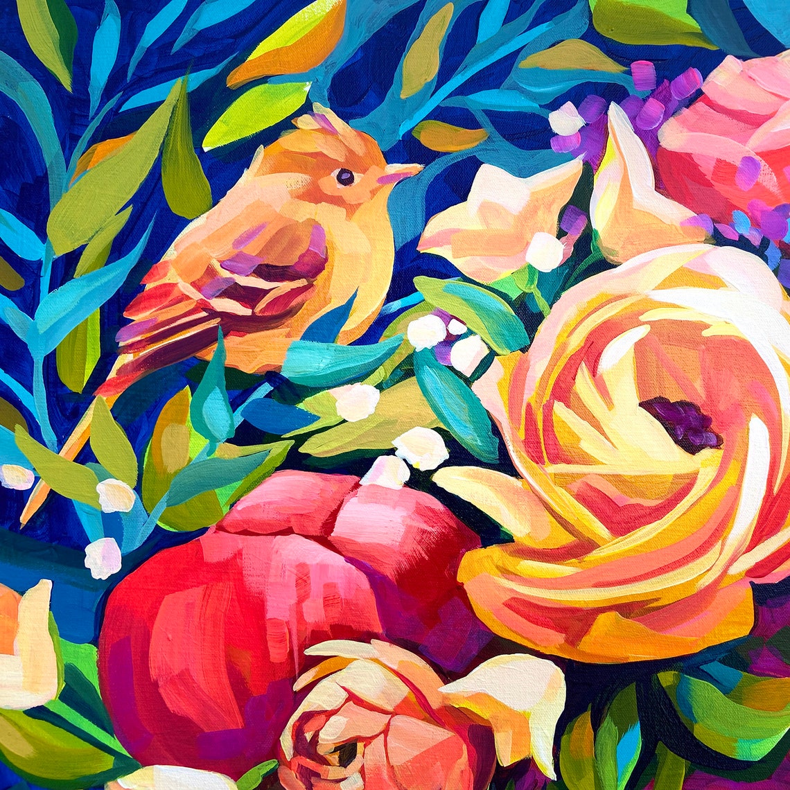 Colorful Flowers Print Floral Wall Art Unframed Print - Etsy