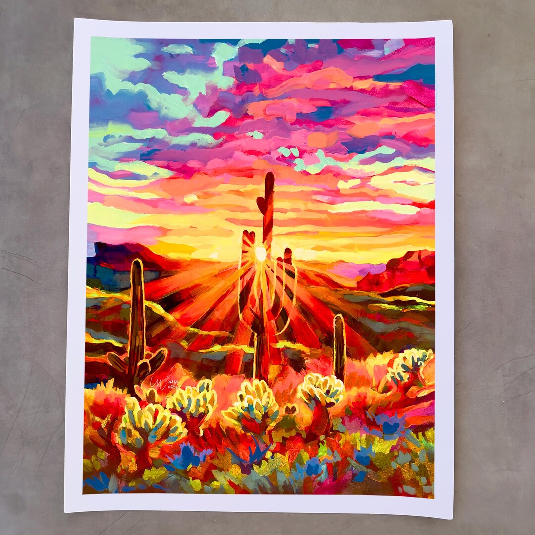 Saguaro National Park, Arizona Wall Art, Unframed Giclee Print by Maria ...
