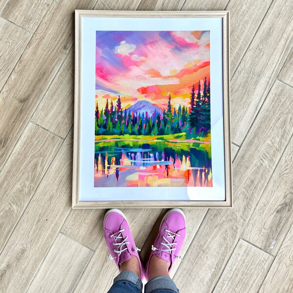 Canvas Art Mount Rainier - Etsy