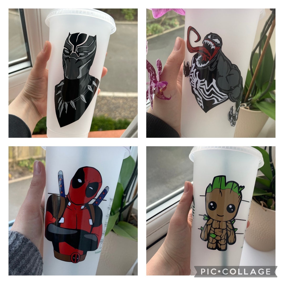 Personalised Superhero Starbucks / Clear Plain Cups Handmade - Etsy