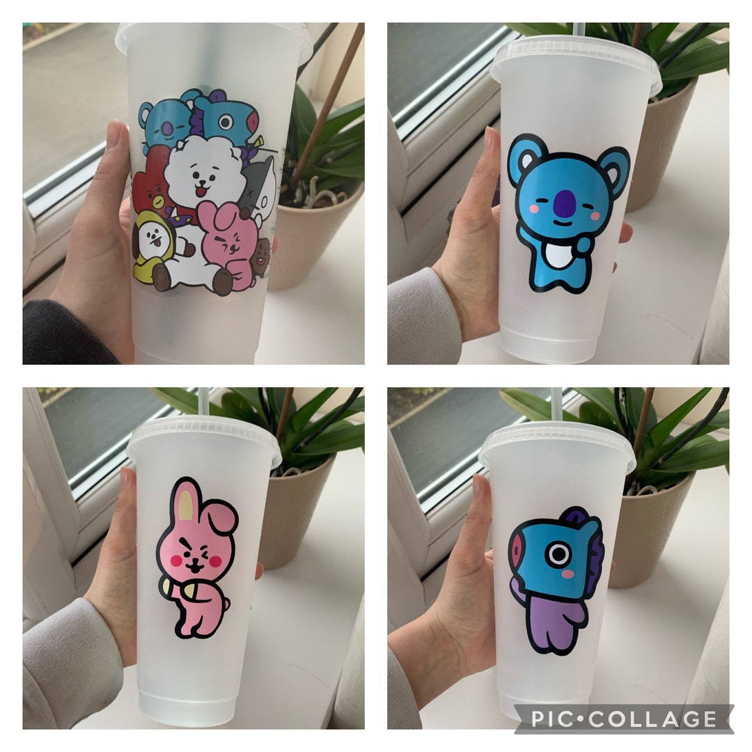 Personalised BT21 Inspired Starbucks / Clear Plain Cups Handmade ...