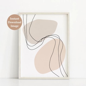 Line Abstract Art PRINTABLE Line Art Abstract Line Drawing Neutral Wall ...
