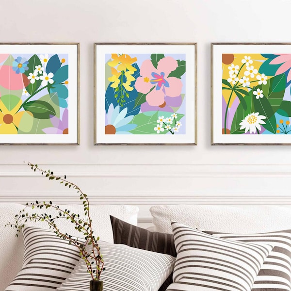 Square Flower Print - Etsy