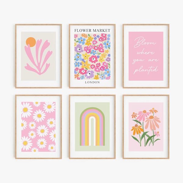 Pink Boho Wall Art - Etsy