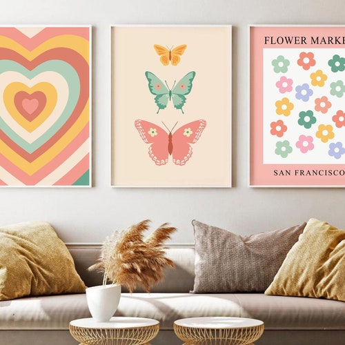 Retro Art Print Set of 6 DIGITAL DOWNLOAD Pastel Danish - Etsy