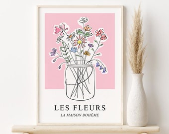 Les Fleurs Print Abstract Flowers Printable Wall Art DIGITAL - Etsy