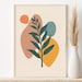 Boho Leaf Print, Abstract Botanical Printable Wall Art, DIGITAL ...
