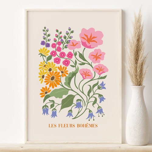 Les Fleurs Print French Wall Art DIGITAL DOWNLOAD Abstract - Etsy