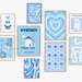 Blue Preppy Print Set of 9, Sky Blue Gallery Wall Set, DIGITAL DOWNLOAD ...