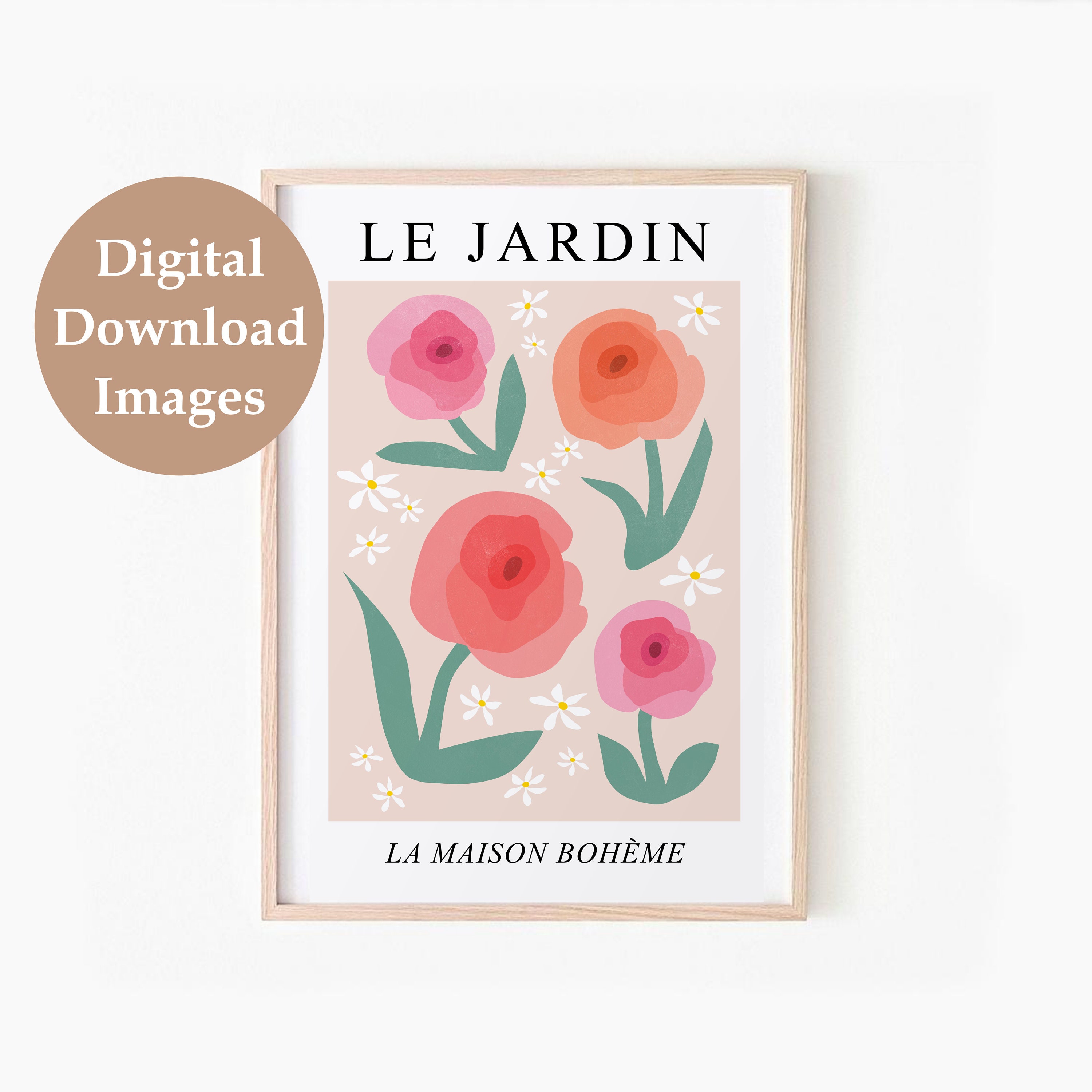 Abstract Flowers Print French Wall Art DIGITAL DOWNLOAD - Etsy