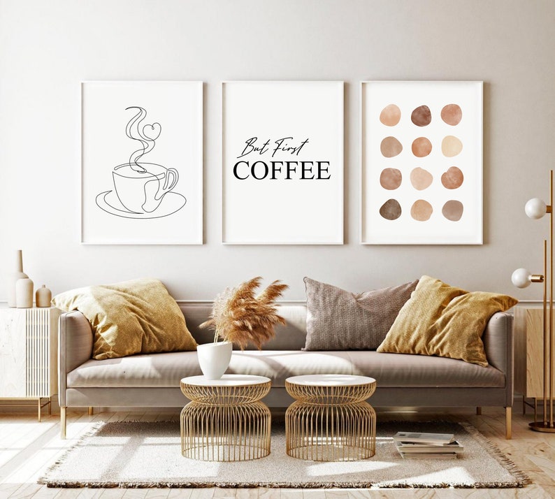 Coffee PRINTABLE Wall Art Abstract Coffee Art Prints Set of - Etsy