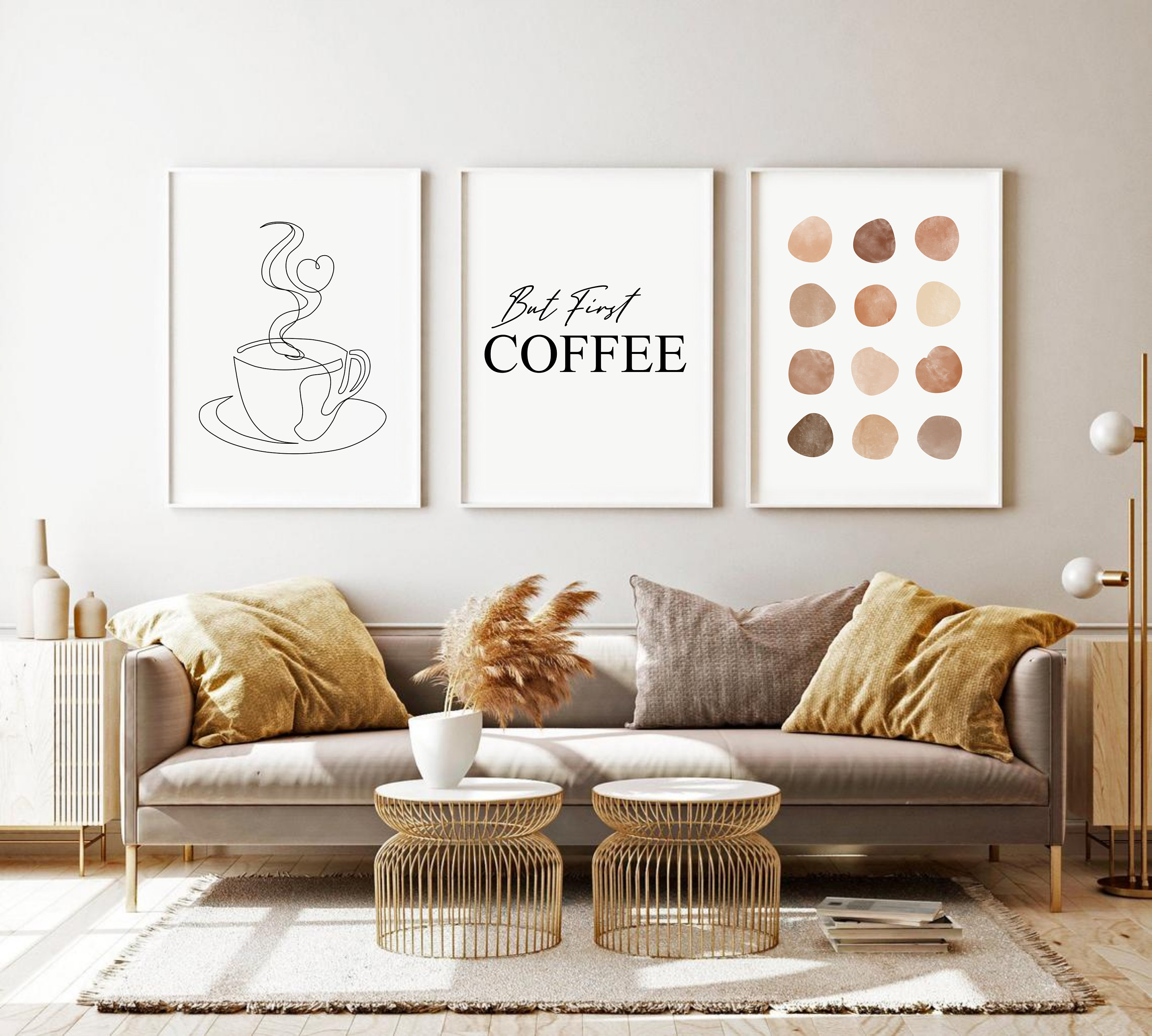 Coffee PRINTABLE Wall Art Abstract Coffee Art Prints Set of - Etsy
