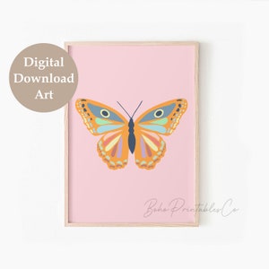 Pastel Butterfly Print Set of 4, DIGITAL DOWNLOAD Butterflies Printable ...