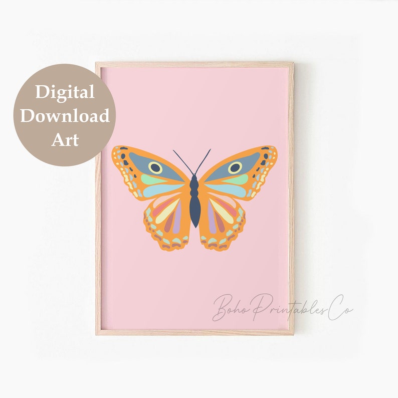 Pastel Butterfly Print Set of 4, DIGITAL DOWNLOAD Butterflies Printable ...