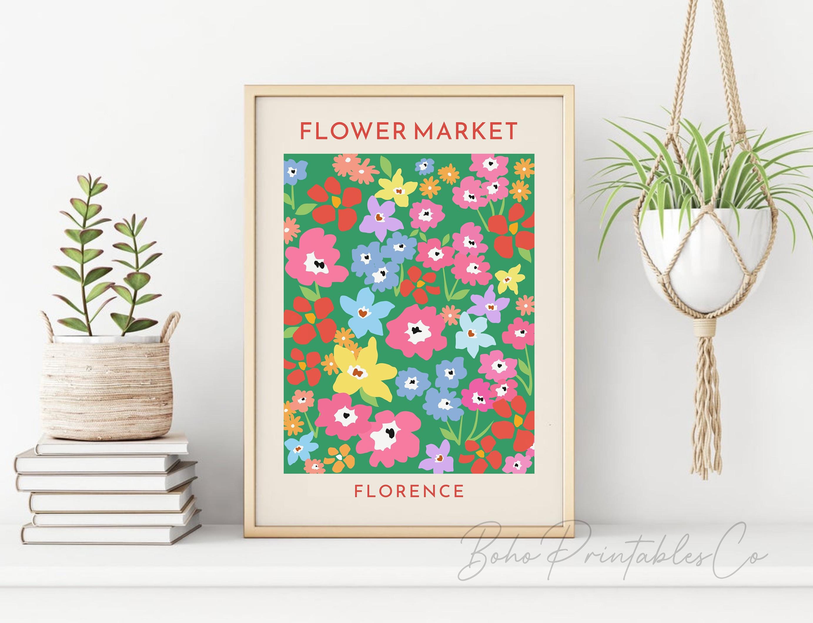 Colorful Flower Market Print, Flower Market Exhibition Poster, DIGITAL ...