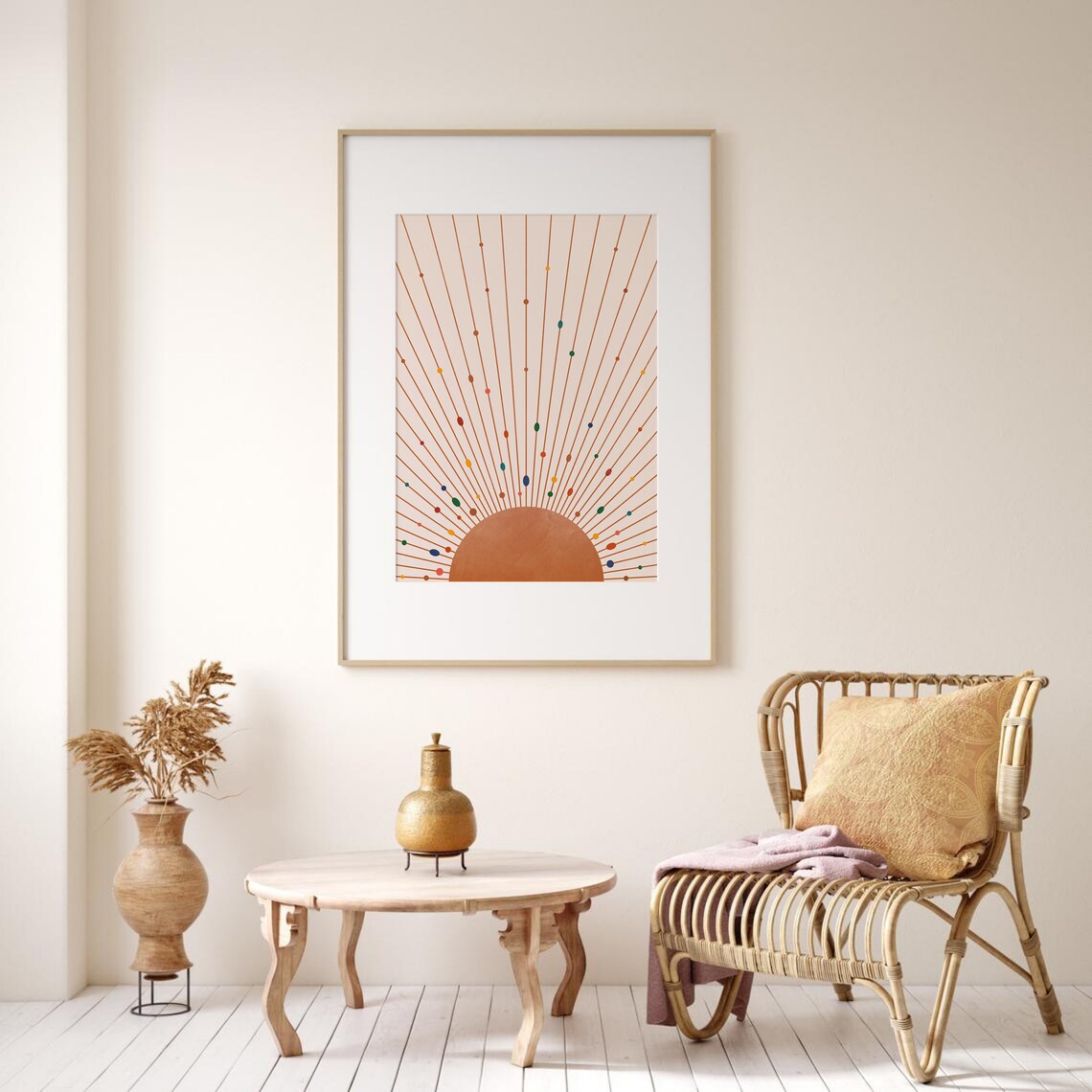 Sunburst Print Boho Sun Printable Wall Art Abstract Sun Rays - Etsy
