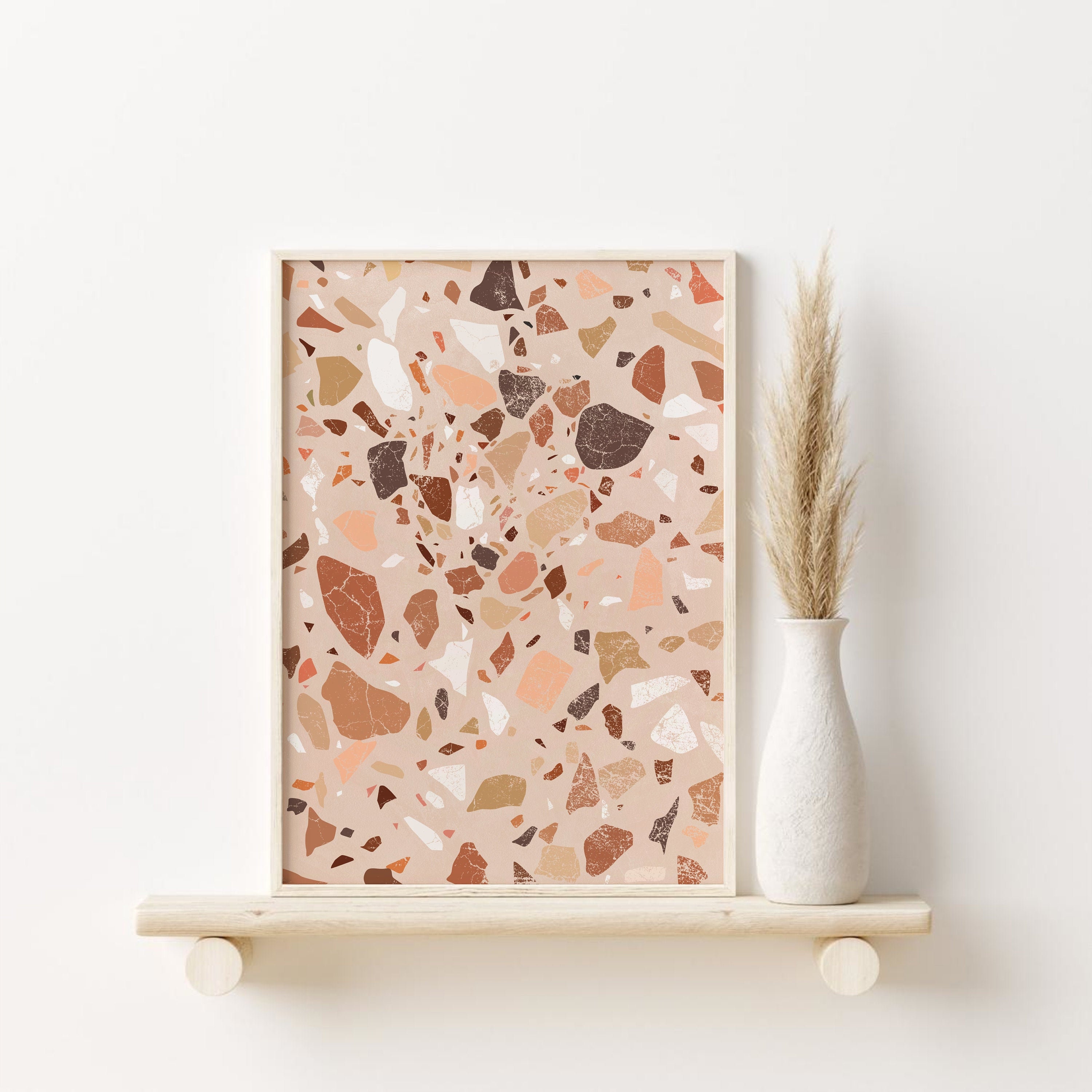Terrazzo Print Printable Wall Art Earth Tone Neutral Wall - Etsy
