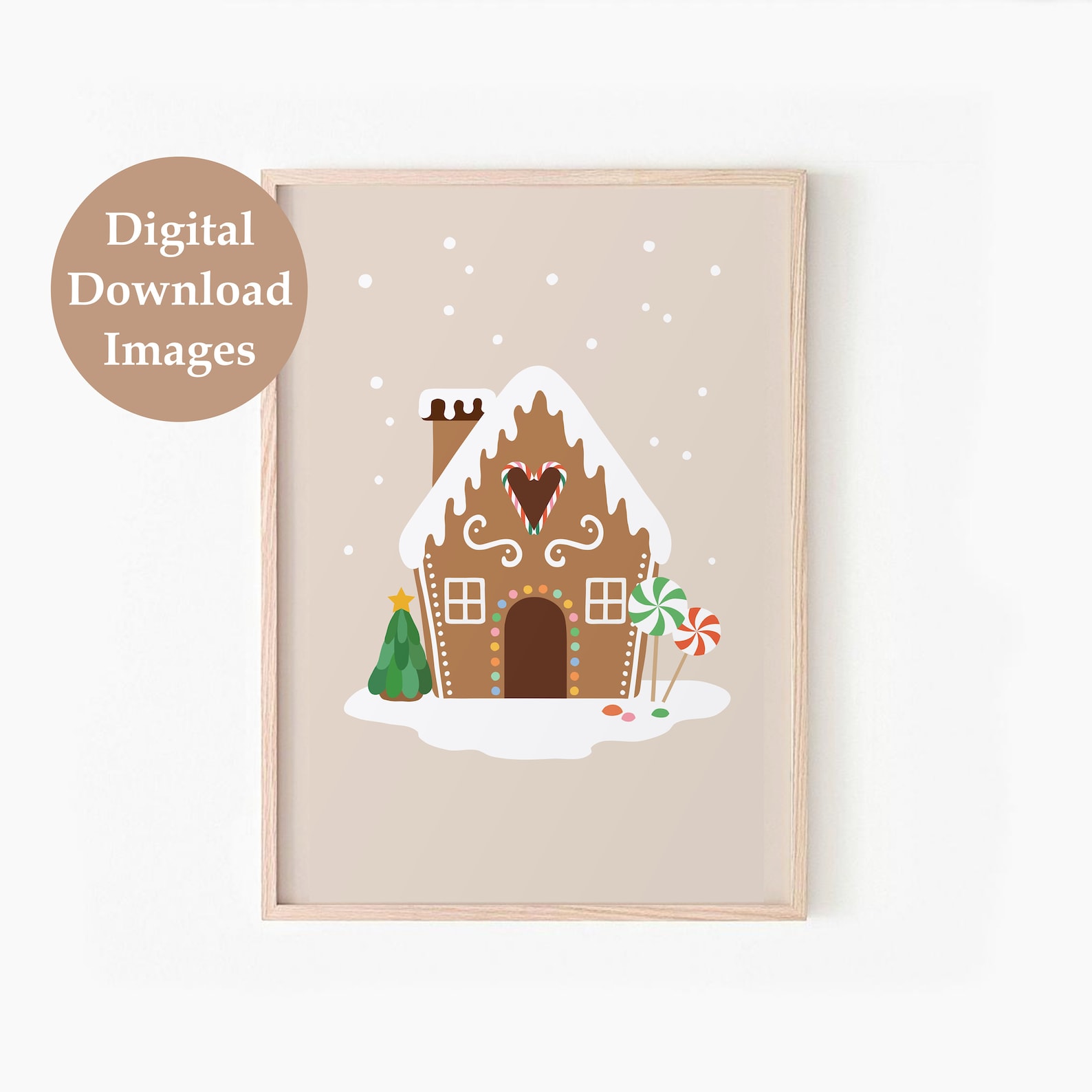Gingerbread House Print Set of 3 Christmas Printable Wall - Etsy
