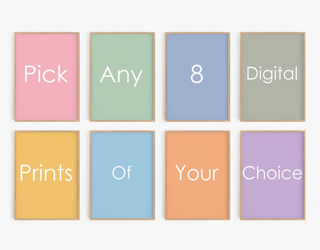 Pick Any 8 DIGITAL Prints, Custom Gallery Wall Set, Pick Your Own ...