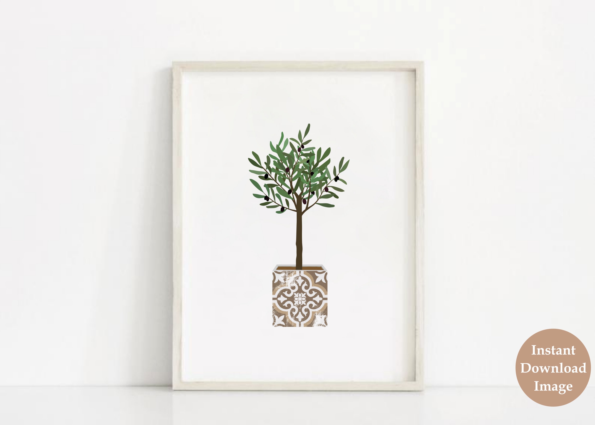 Olive Tree Printable Wall Art, Olive Tree in Pot Print, Minimalist ...