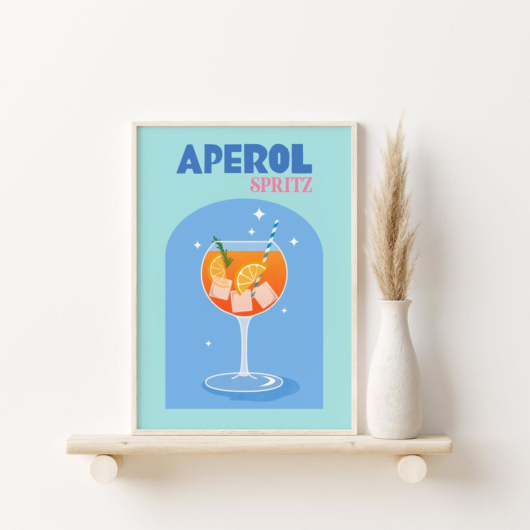 Aperol Spritz Print Retro Cocktail Printable Wall Art - Etsy