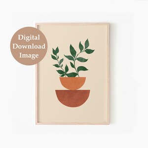 Boho Botanical Art Print, DIGITAL DOWNLOAD, Abstract Botanical ...