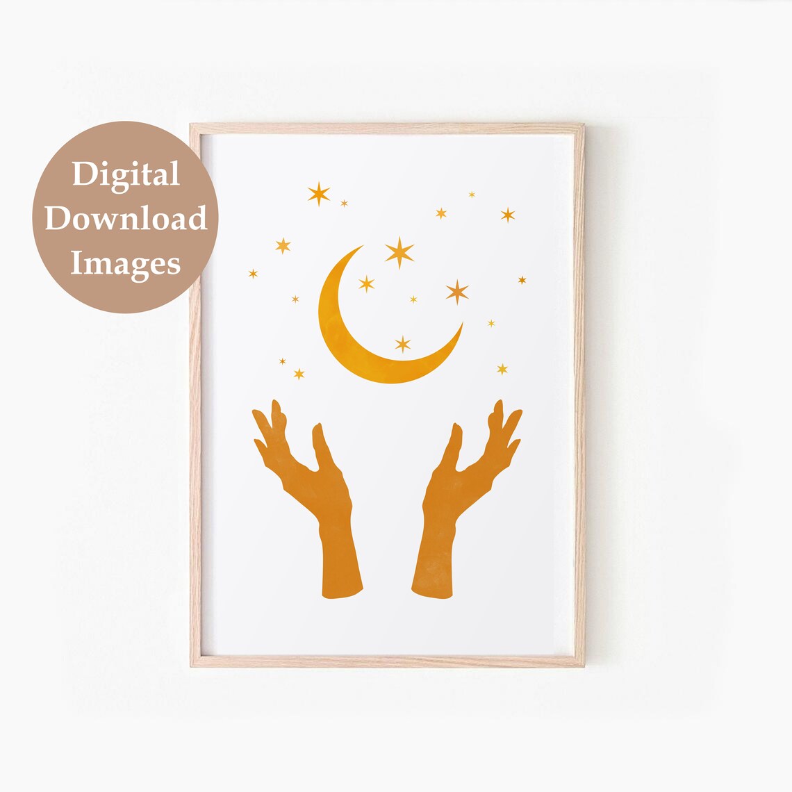 Celestial Prints Set of 3 Sun Moon Stars Printable Wall Art | Etsy