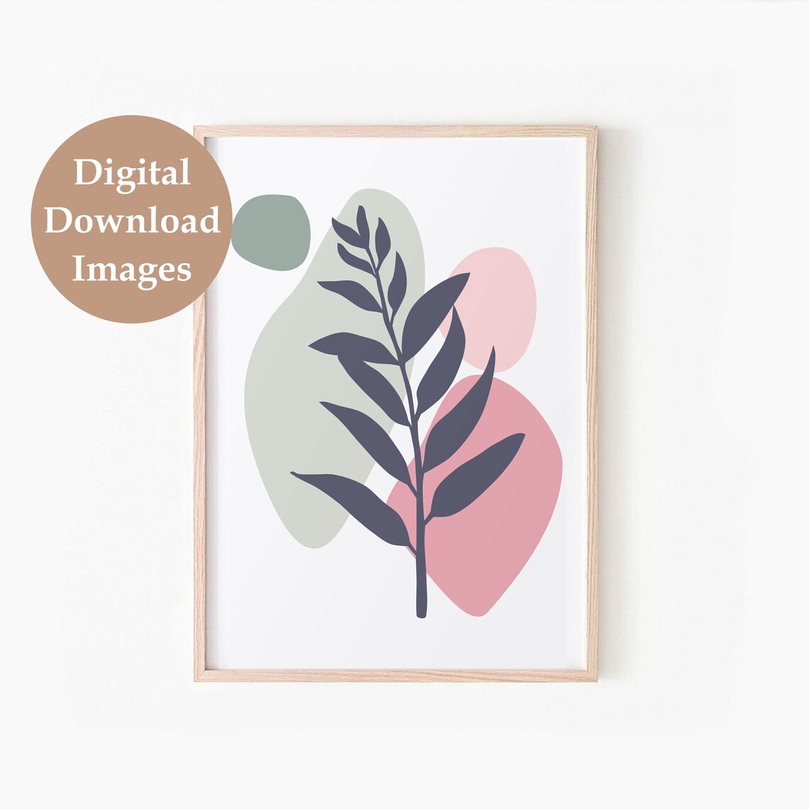 Abstract Botanical Print Set of 3, DIGITAL DOWNLOAD, Abstract Leaf ...