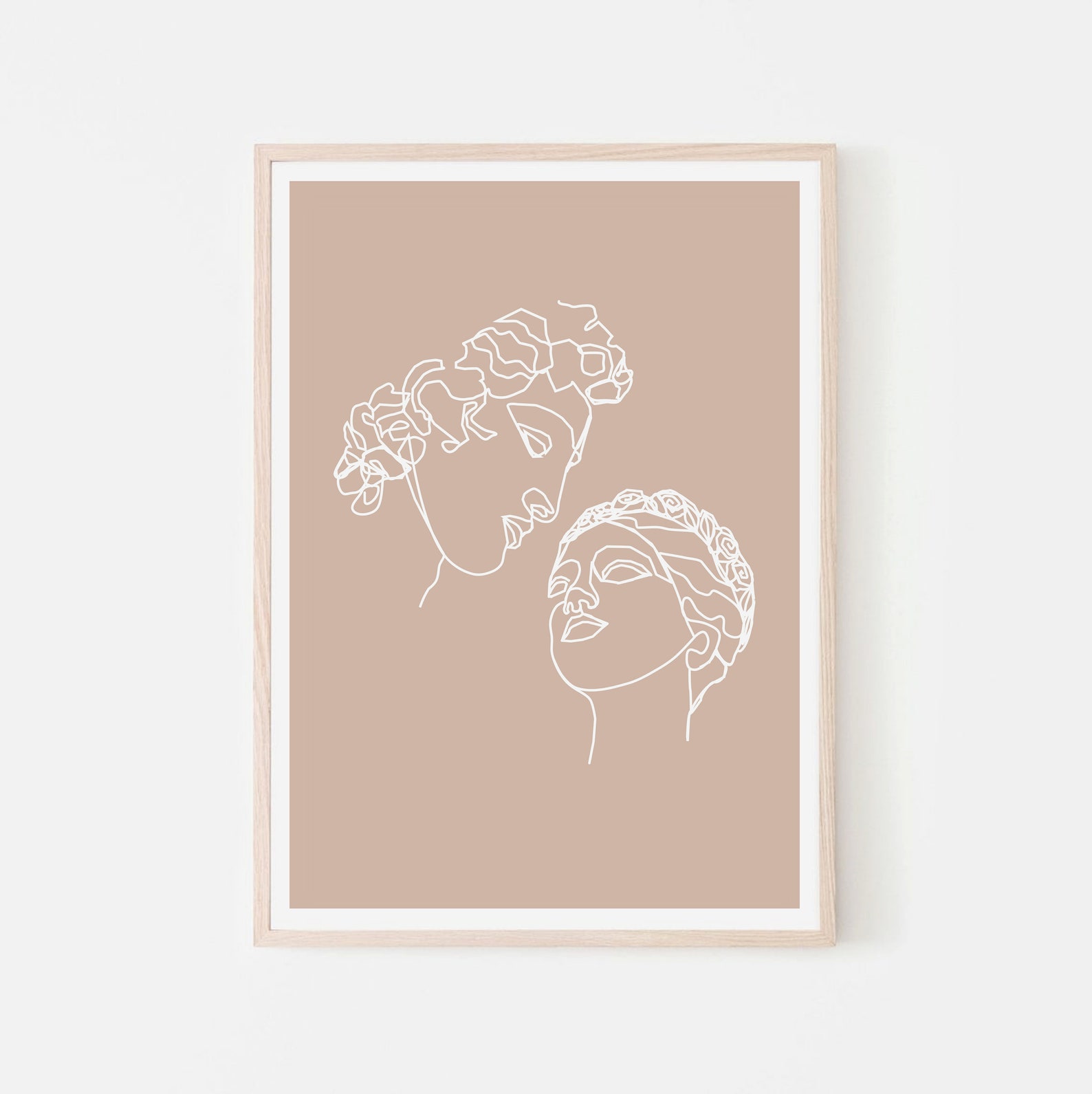 Greek Head Line Drawing Greek Statue Poster Neutral Wall | Etsy