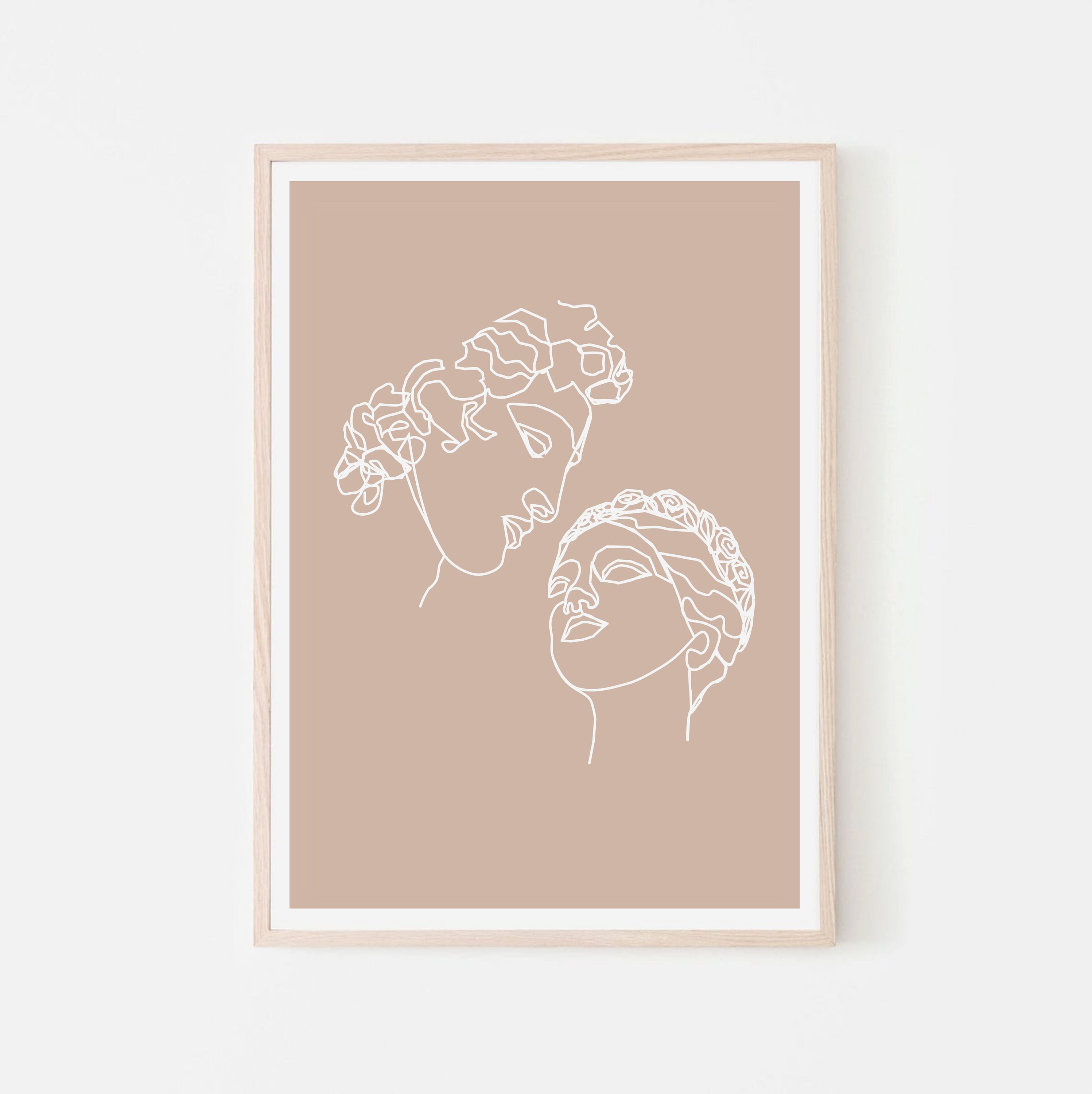 Greek Head Line Drawing Greek Statue Poster Neutral Wall | Etsy