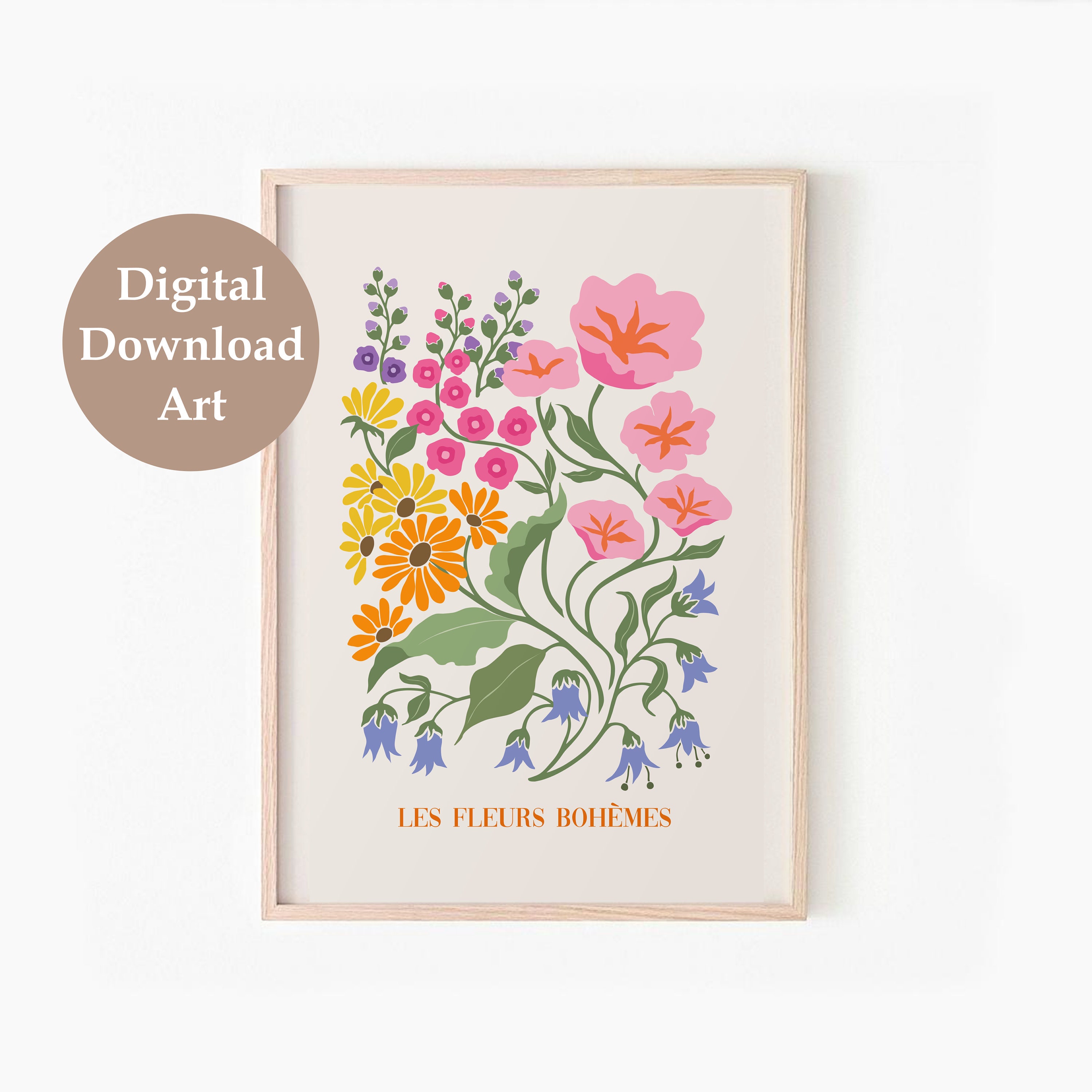 Les Fleurs Print Abstract Flowers Printable Wall Art DIGITAL - Etsy