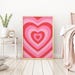 Pink and Red Retro Heart Print, DIGITAL DOWNLOAD, Psychedelic Heart ...