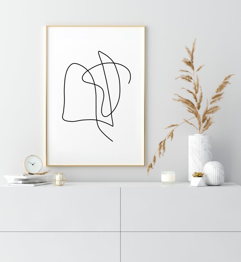 Abstract Scribble Print Set of 3 Line Drawing Printable Wall - Etsy