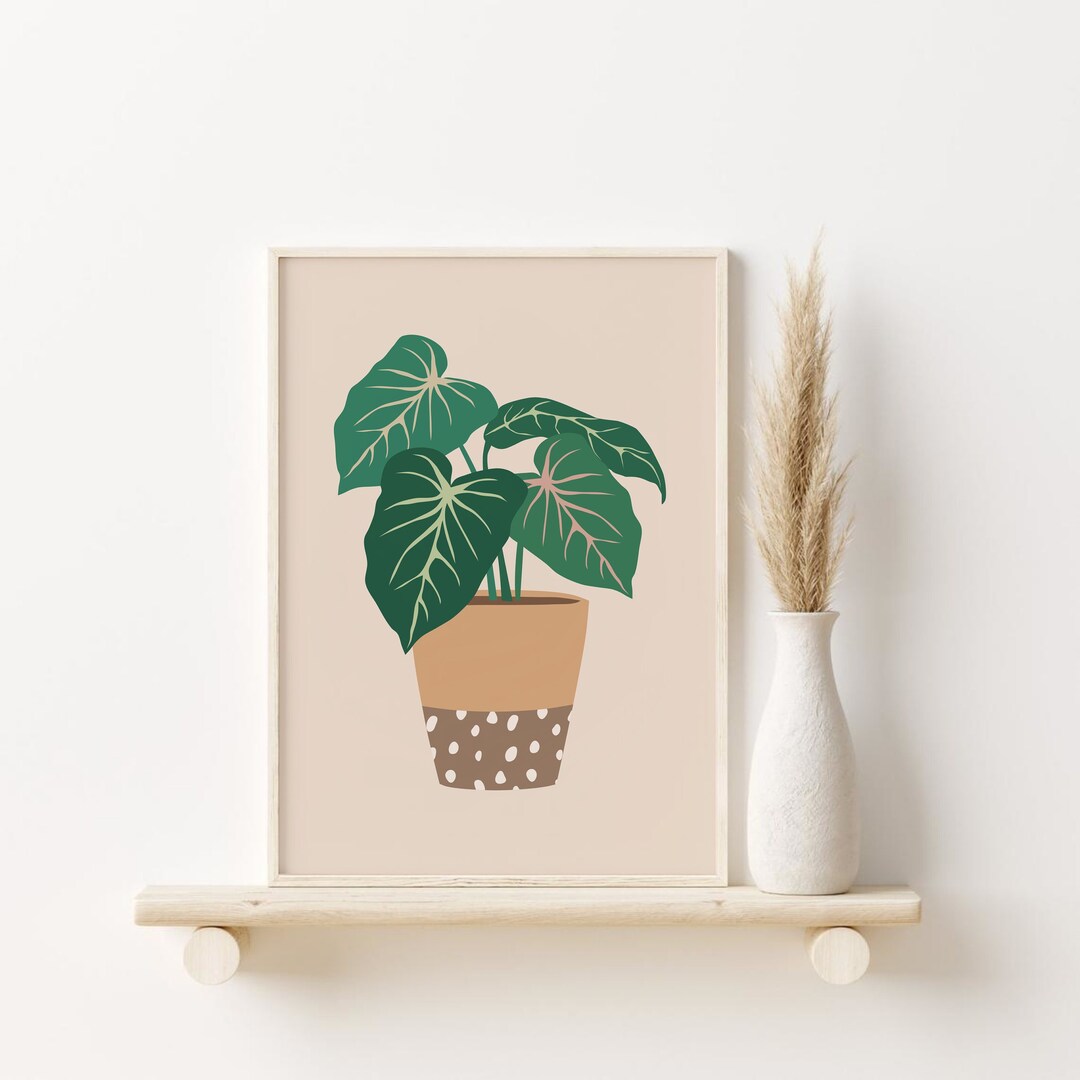 House Plant Print, Abstract Botanical Printable Wall Art, DIGITAL ...
